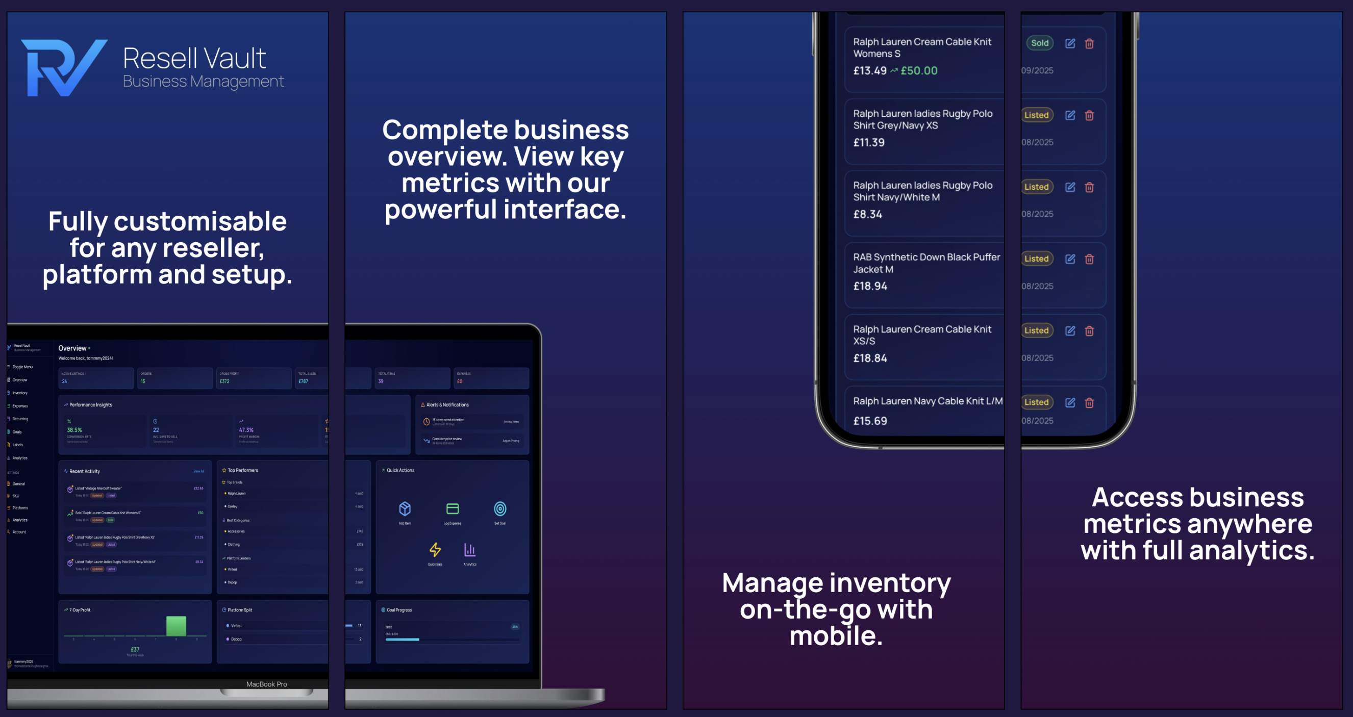 Resell Vault | UK Reselling Business Management Platform - Mobile & Web App